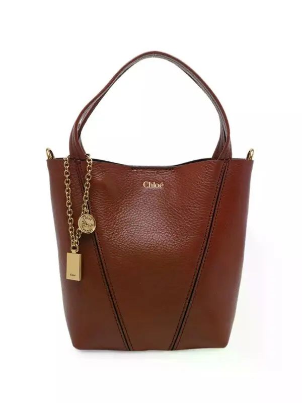 Chloé Small Spin Leather Bucket Bag - Brown