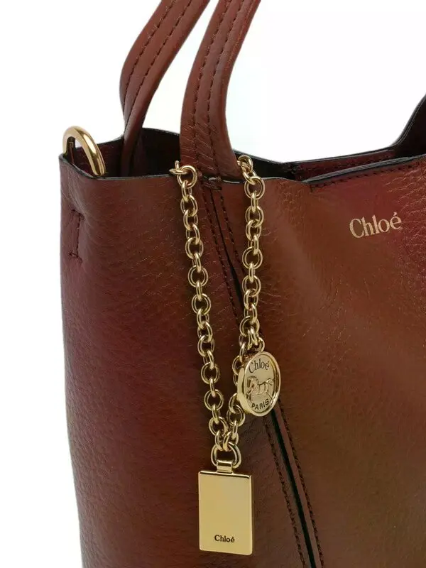 Chloé Small Spin Leather Bucket Bag - Brown
