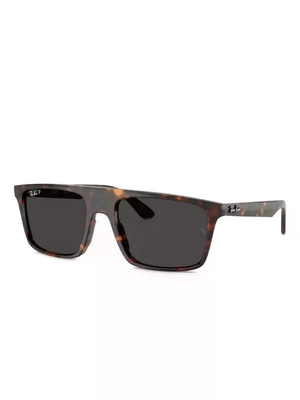 Ray-ban Shield-frame Tortoiseshell Square Sunglasses - Brown