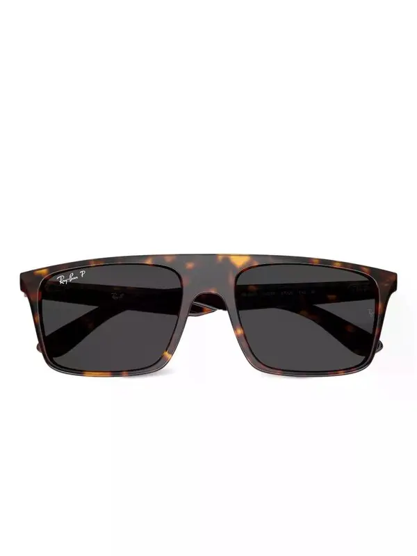 Ray-ban Shield-frame Tortoiseshell Square Sunglasses - Brown