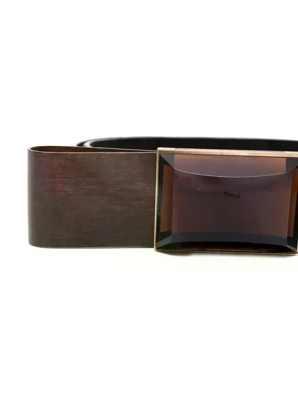 Gianfranco Ferre Leather Bow Detail Buckle Belt