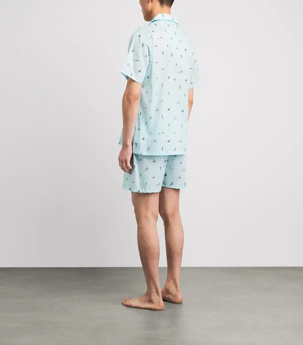 Derek Rose Cotton Ledbury Pyjama Set - Blue