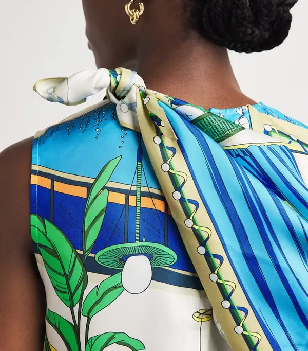 Tory Burch Printed Silk Cape And Top