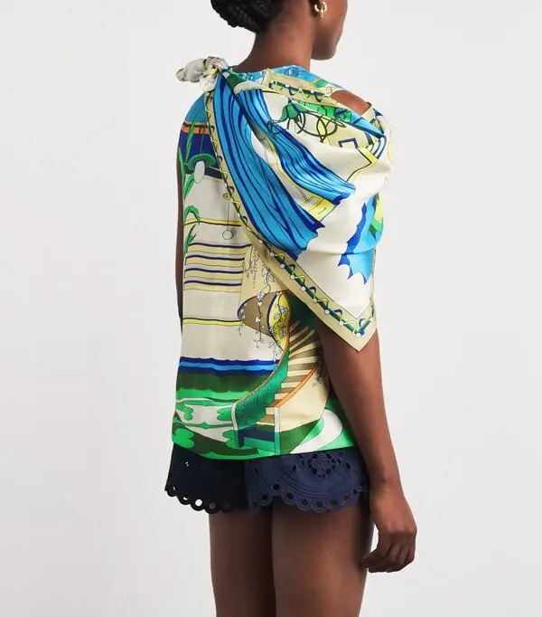 Tory Burch Printed Silk Cape And Top