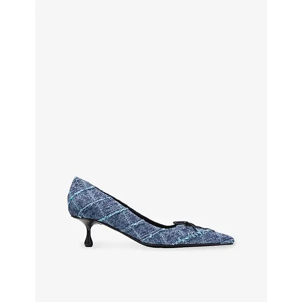 JIMMY CHOO Scarlett 50 Lace Up Pumps - Denim