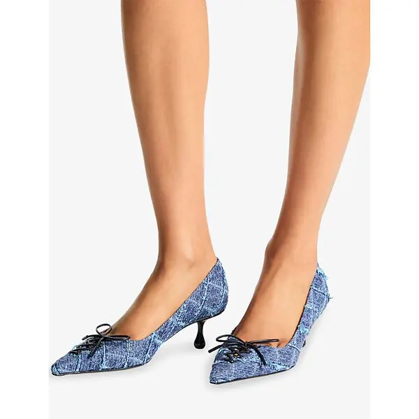 JIMMY CHOO Scarlett 50 Lace Up Pumps - Denim