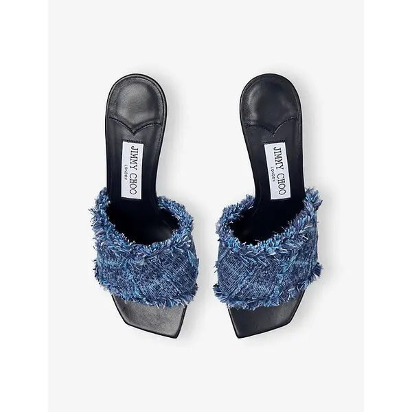 JIMMY CHOO Alexia 80 Crosshatch Heeled Mules