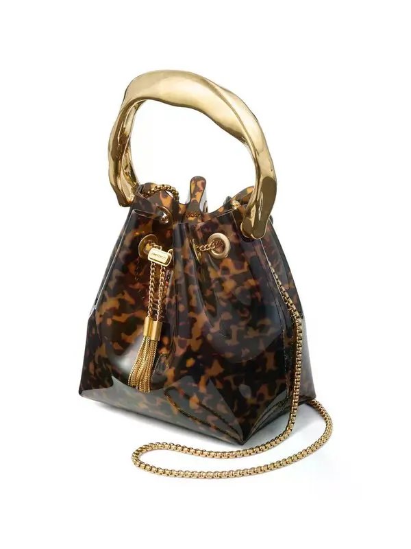 JIMMY CHOO Bon Bon Tortoiseshell Bucket Bag