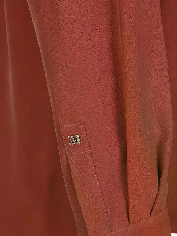 Max Mara Terracotta Red Logo Plaque Shirt