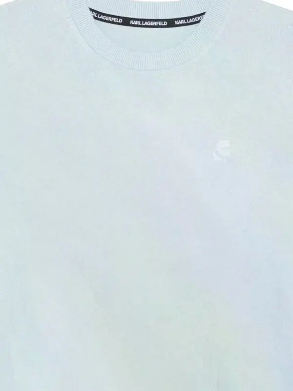 Karl Lagerfeld Logo-embroidered Crew-neck Sweater - Blue