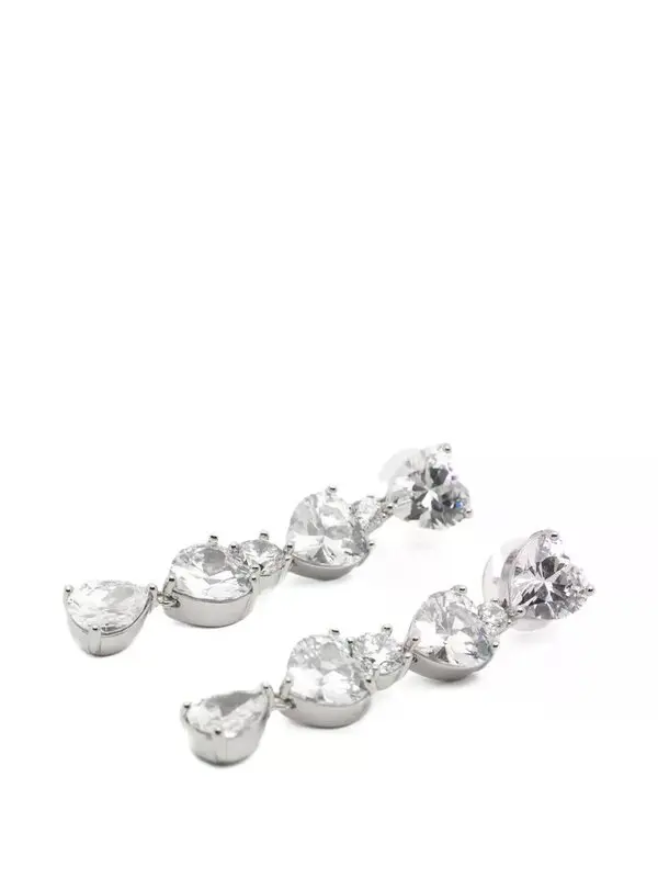 SELF-PORTRAIT Crystal Heart Tiered Earrings