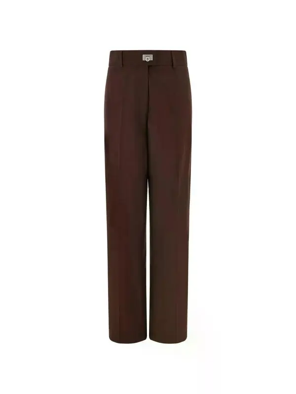 FERRAGAMO Tailored Cotton Silk Blend Trousers