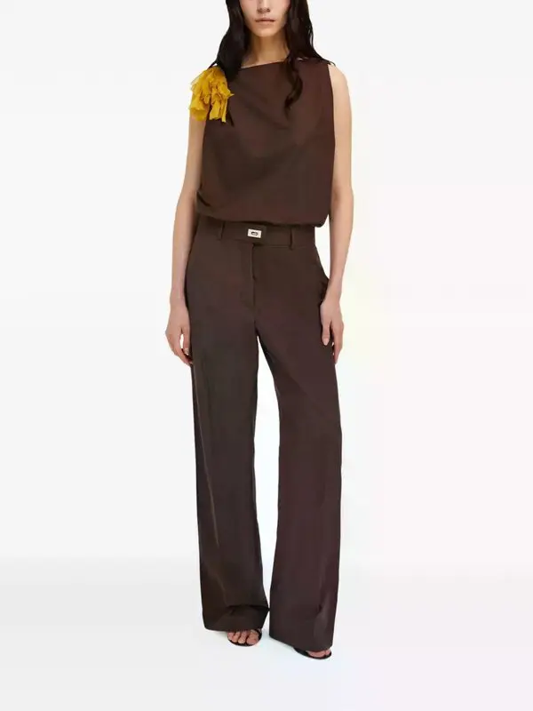 FERRAGAMO Tailored Cotton Silk Blend Trousers