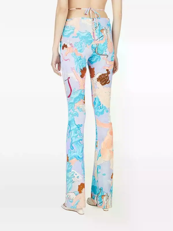 MARCO RAMBALDI Graphic Print Flared Trousers