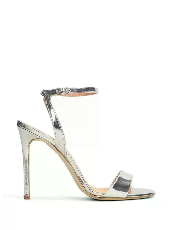 THE SELLER Metallic Ankle-strap Stiletto Sandals - Silver