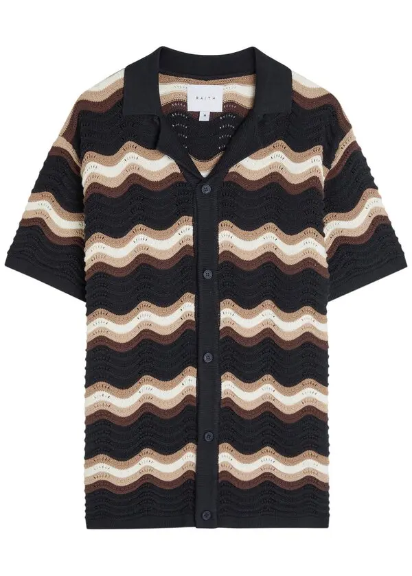 RAITH Primavera Wavy Crochet Cotton Shirt - Black