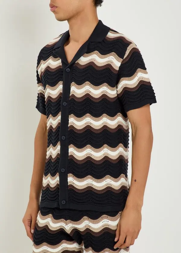 RAITH Primavera Wavy Crochet Cotton Shirt - Black