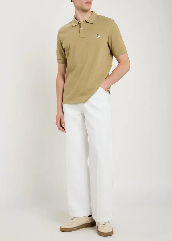 Paul Smith Appliquéd Piqué Cotton Polo Shirt - Brown