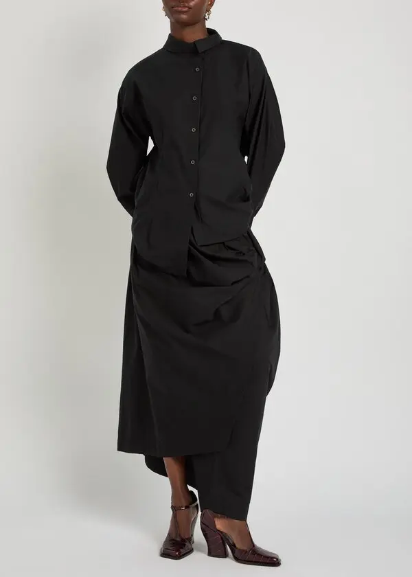 Issey Miyake Twisted Draped Cotton-blend Trousers