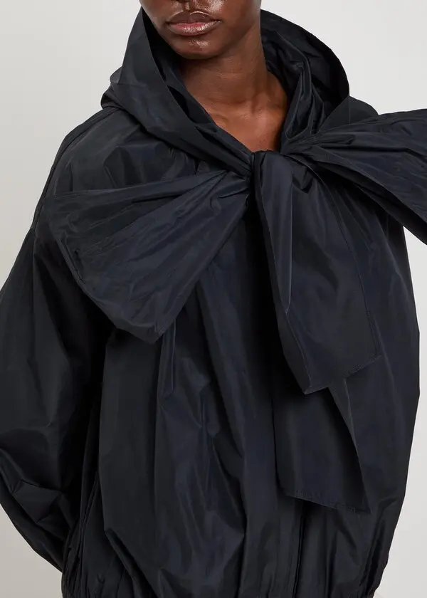 Moncler Pecher Bow-effect Hooded Shell Jacket - Dark Blue