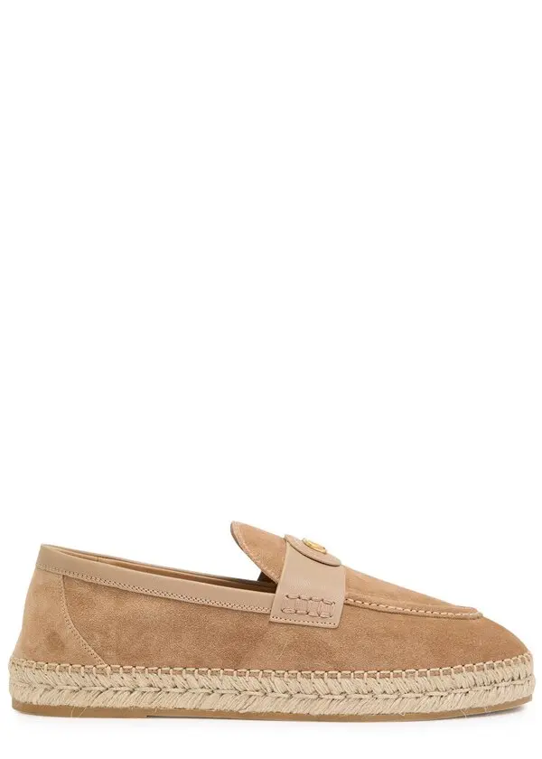 Valentino Garavani Vlogo Suede Espadrille Loafers - Camel