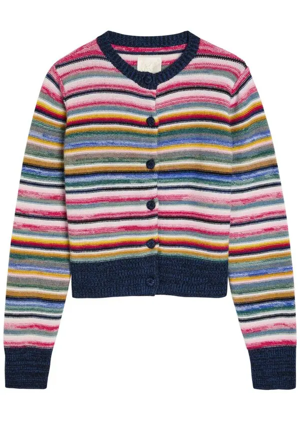 Suzie Kondi Striped Cashmere Cardigan - Multicoloured