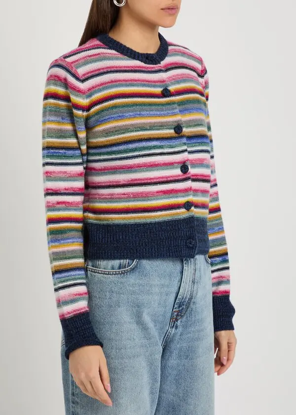 Suzie Kondi Striped Cashmere Cardigan - Multicoloured