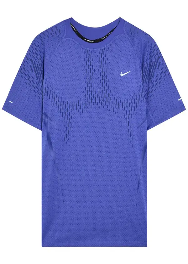 Nike Dri-fit Adv Perforated Jersey Running T-shirt - Blue