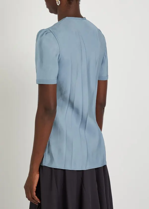 LEMAIRE Creased Satin Shirt With Puff Sleeves