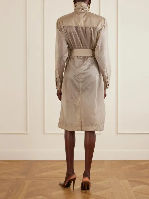 Saint Laurent Belted Shell Midi Dress