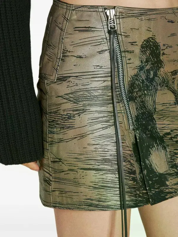 Eytys Mini Skirt With Graphic Print And Draped Detailing