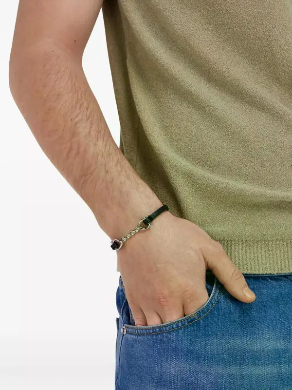FERRAGAMO Gancini Link Leather Bracelet