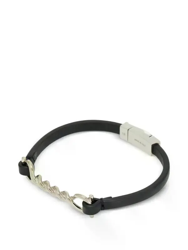 FERRAGAMO Gancini Link Leather Bracelet
