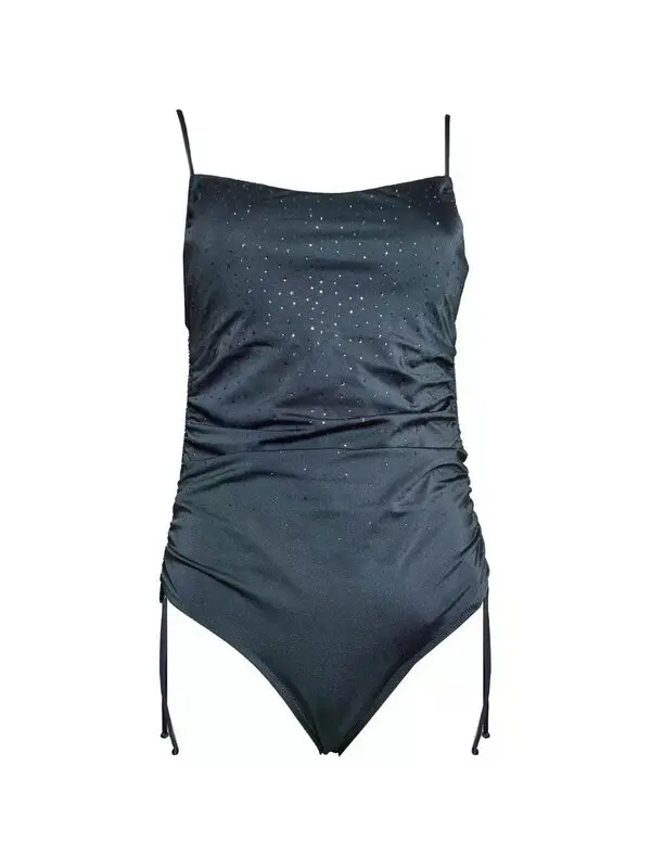 MC2 SAINT BARTH Eliya Crystal-embellished Ruched Swimsuit - Grey