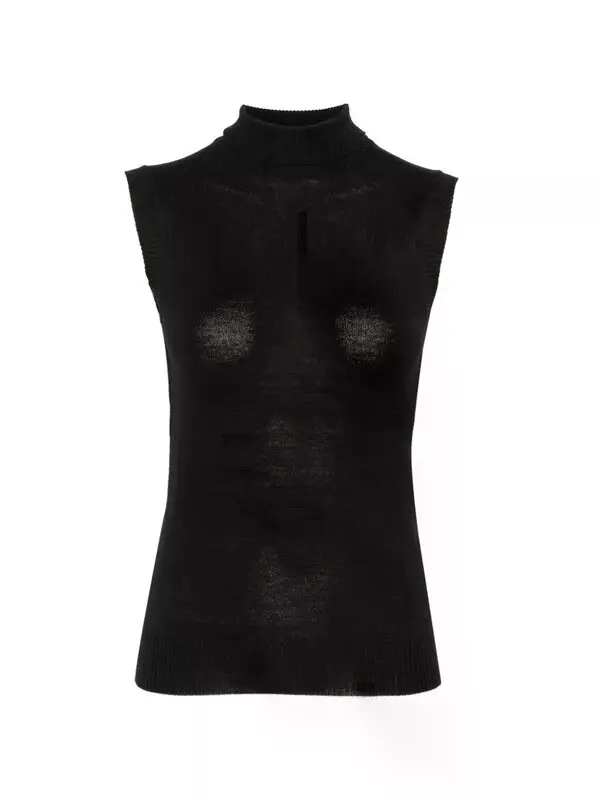 Sportmax Sleeveless Ribbed Turtleneck - Black