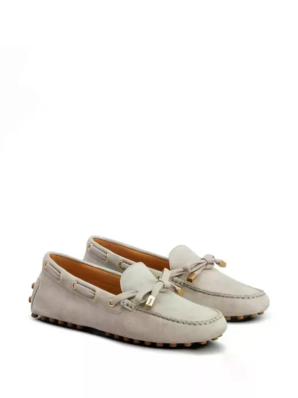 TOD'S Gommino Bow Detail Loafers - Neutrals