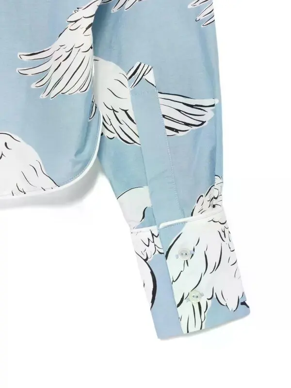 Olivia Von Halle Lucia Laia Swan-print Pajamas - Blue