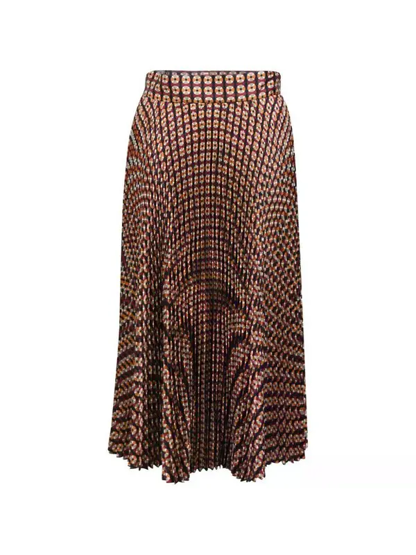 Mulberry Printed Pleated Midi Skirt