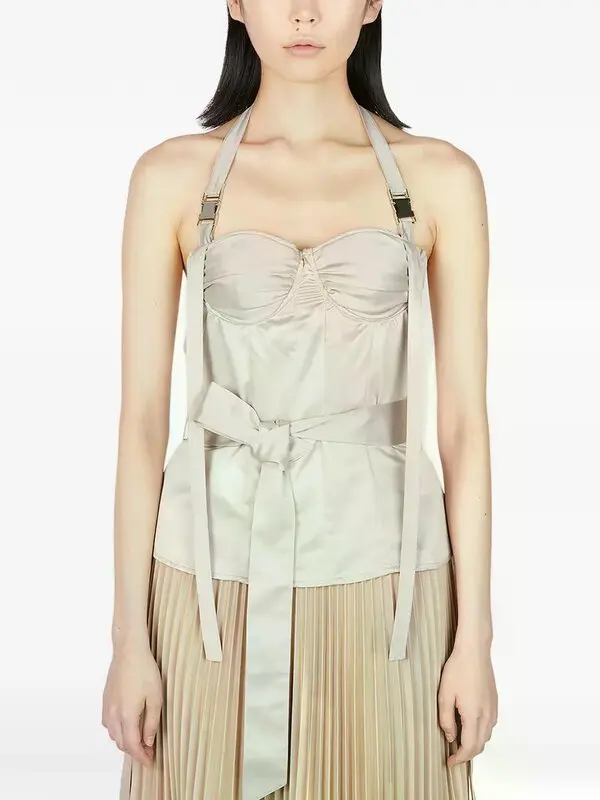 Rokh Halterneck Corset Top With Detachable Waist Belt