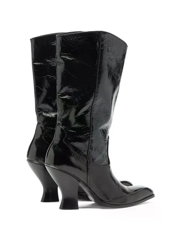 DIESEL® Patent Leather Square Toe Boots