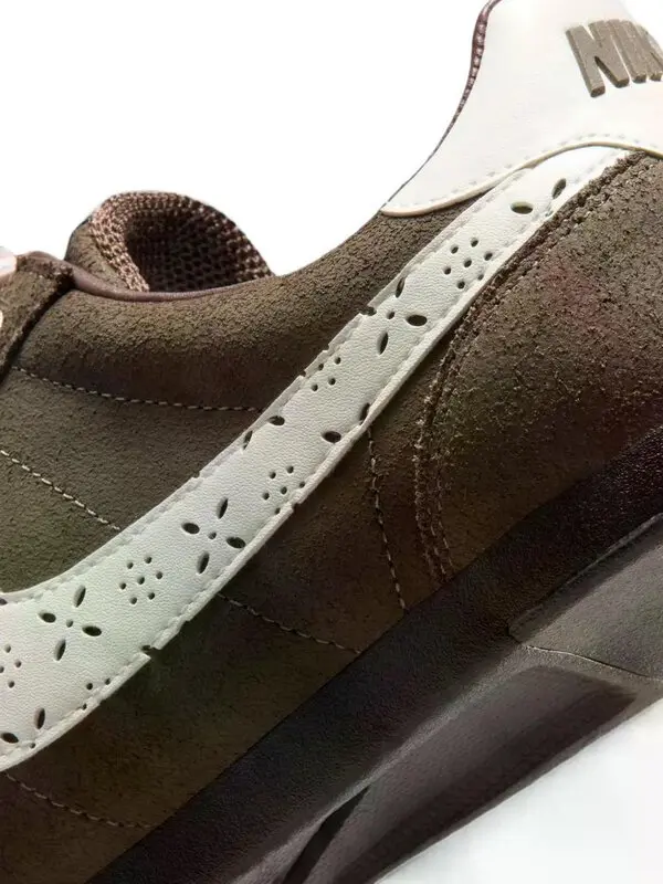 Nike Perforated Logo Suede Sneakers - Brown