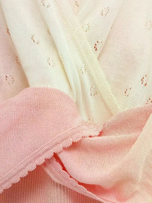 AUGUST BARRON Pointelle Knit Wrap-style Top