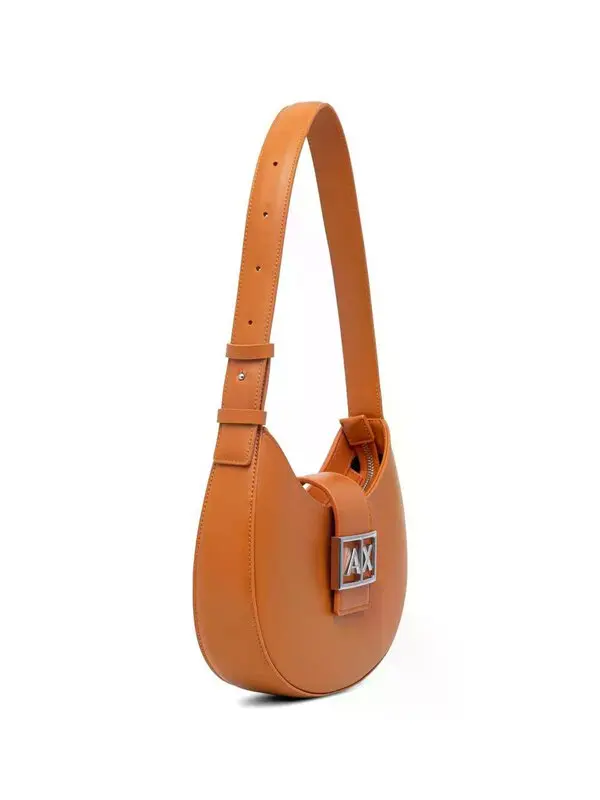 Armani Exchange Curved Tote Bag With Logo Plaque - Orange