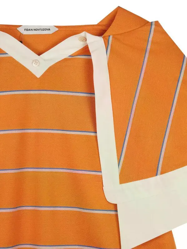 FIDAN NOVRUZOVA Gaia Striped Short-sleeved Blouse