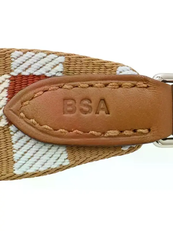 Hermès Checkered Leather Trimmed Bag Strap