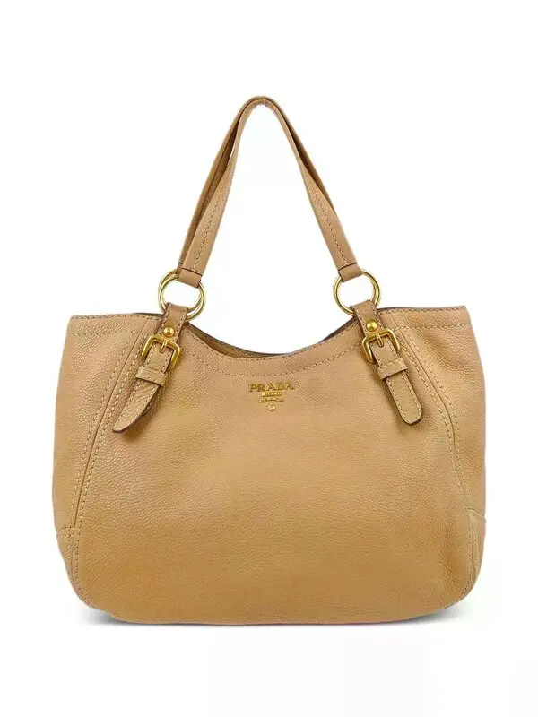 Prada Buckle-detail Leather Tote Bag