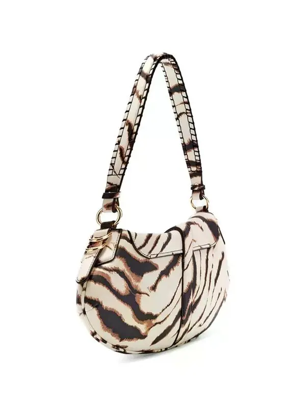 GANNI Zebra Print Shoulder Bag - Neutrals