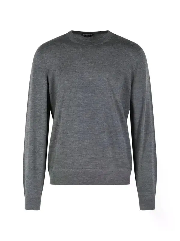 TOM FORD Crew Neck Wool Sweater - Grey