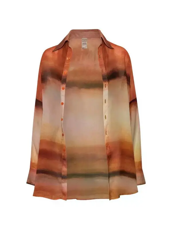 BAOBAB Long Sleeve Sheer Shirt - Orange