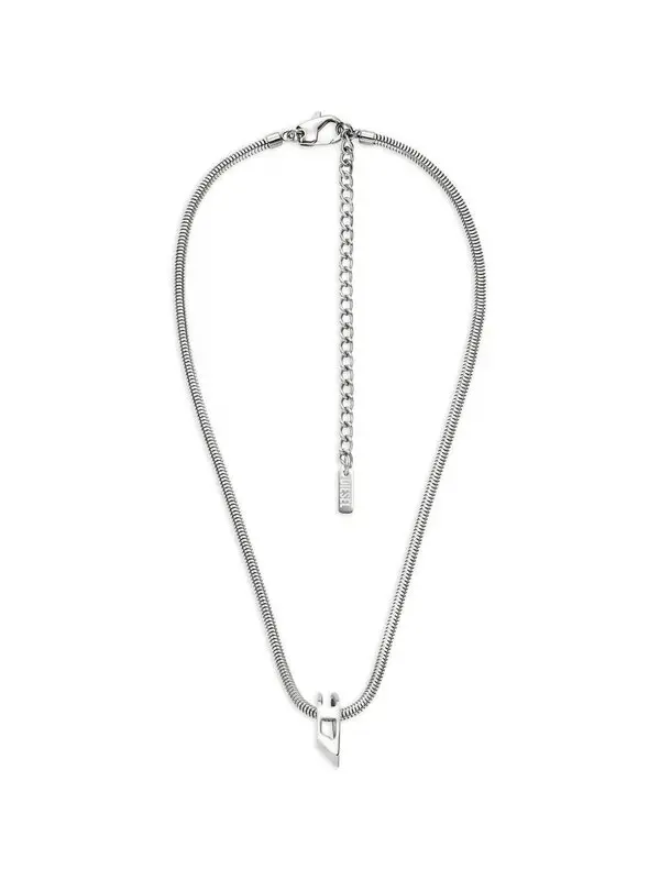 DIESEL® D-logo Snake-chain Necklace - Silver